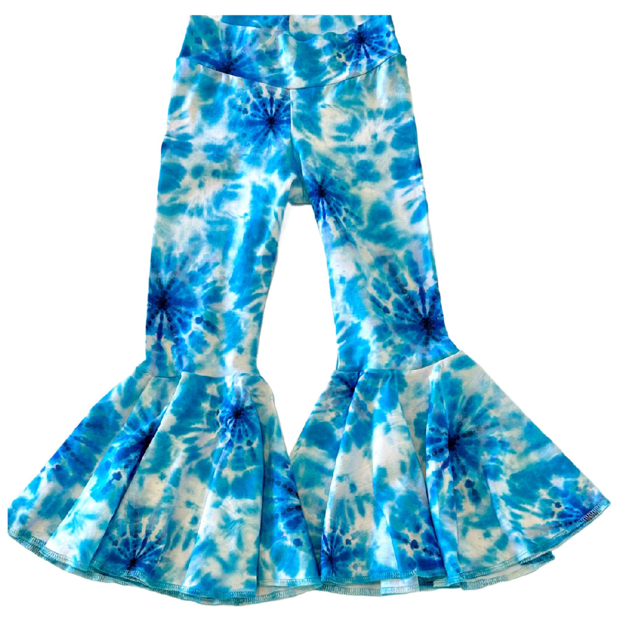 Blue Tie Dye Print Twirly Circle Bell Pants – Sugar Sandwich Design Studio